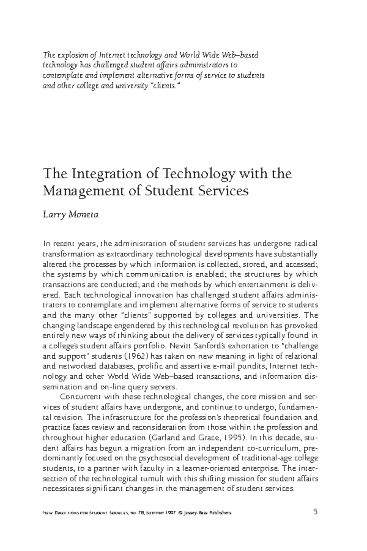 The Integration of Technology with the M - The explosion of Internet ...