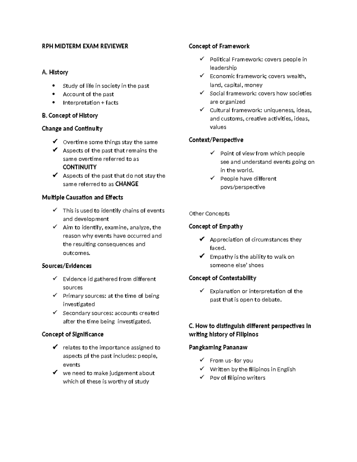RPH MIDTERM EXAM REVIEWER: Key Concepts in Philippine History - Studocu
