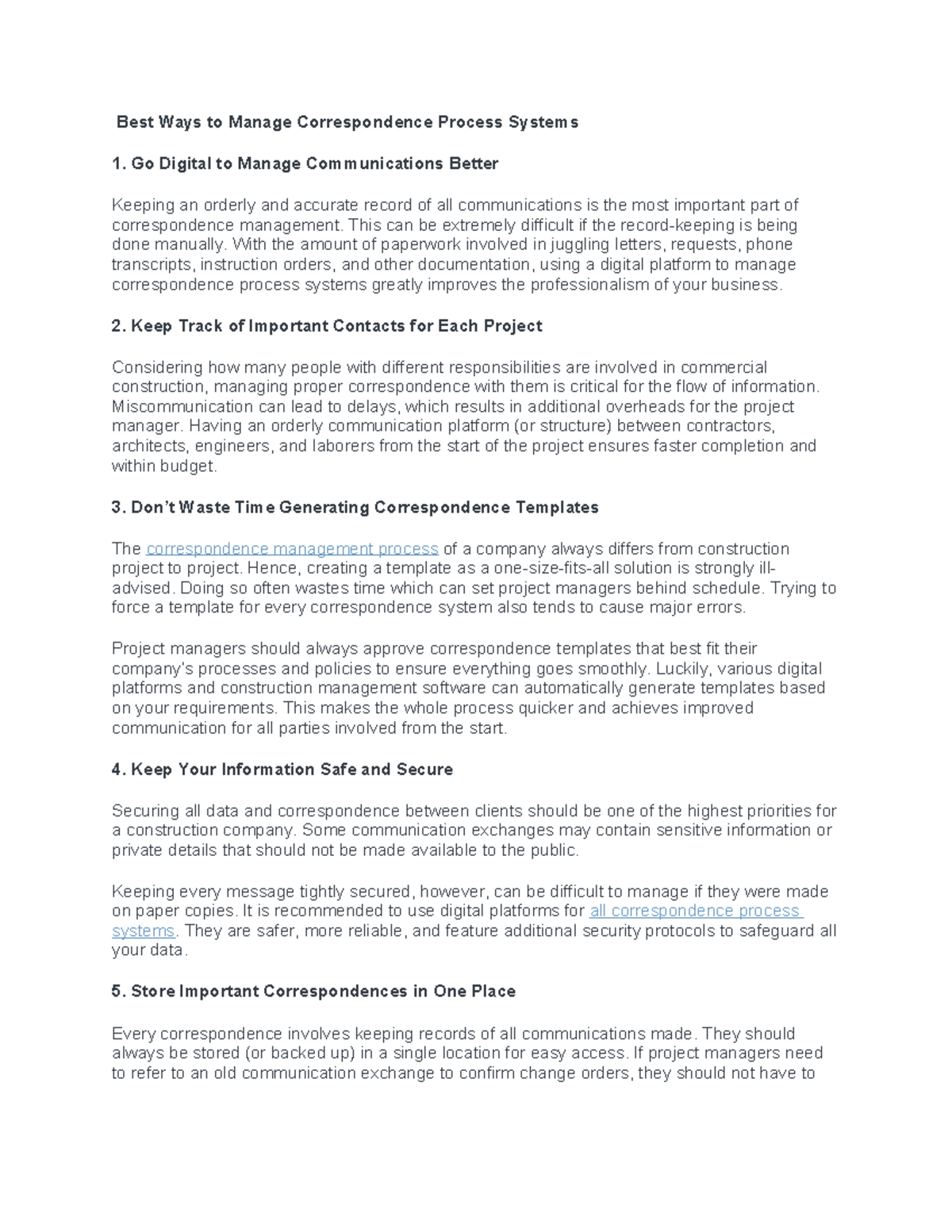 Effective Strategies for Managing Correspondence Systems 1 - Studocu