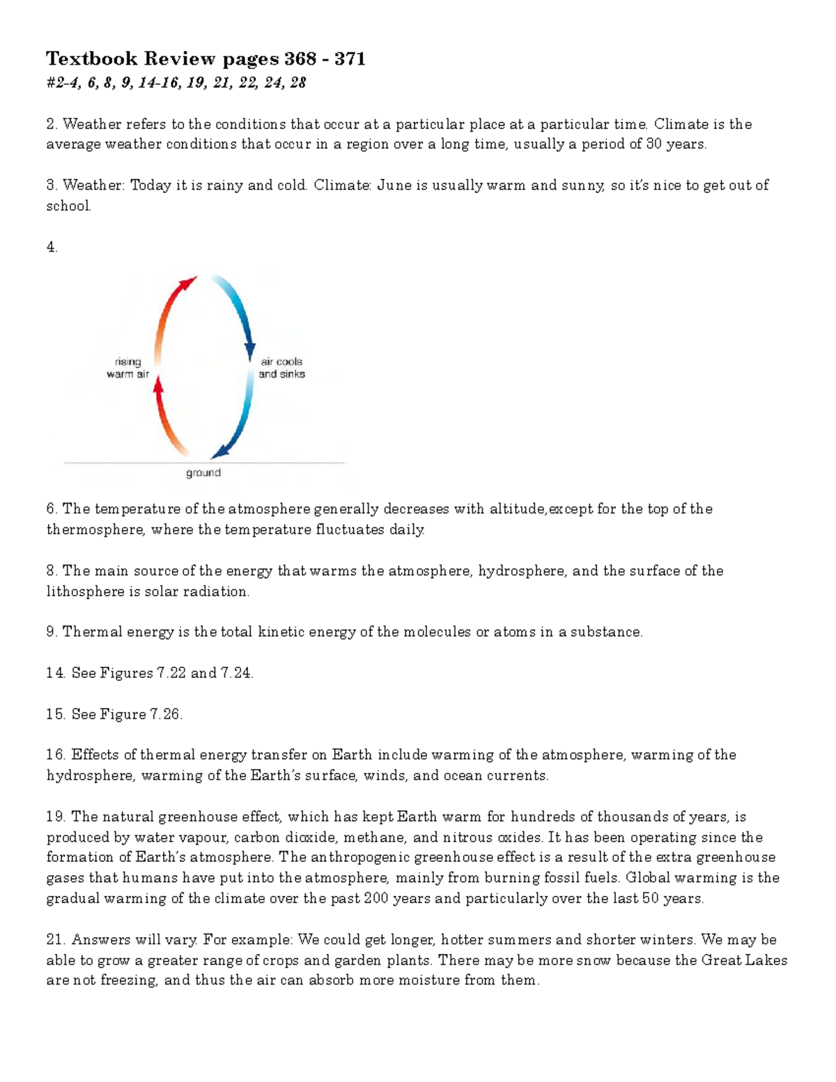 Unit Test Review: Climate Change Textbook Answers (2022) - Studocu