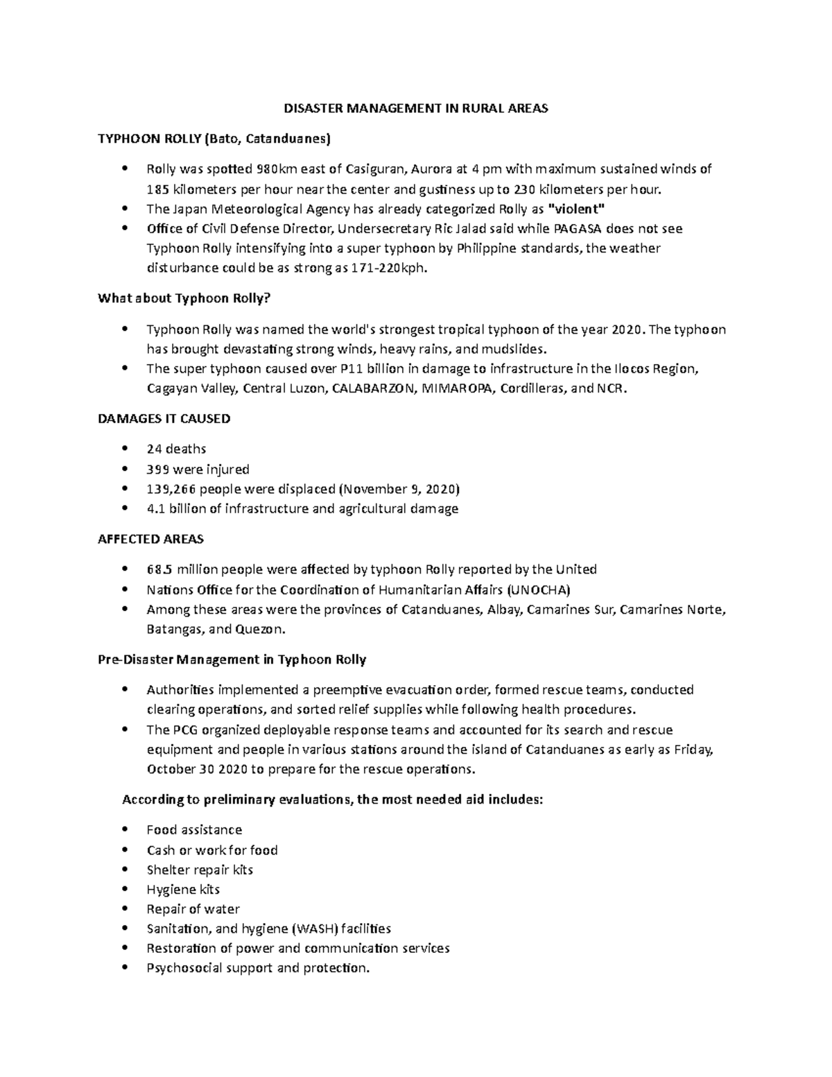 Disaster Management IN Rural Areas - DISASTER MANAGEMENT IN RURAL AREAS ...