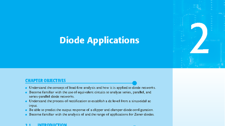 Ch 2 Diode Applications: Analysis, Configurations, and Rectification - Studocu
