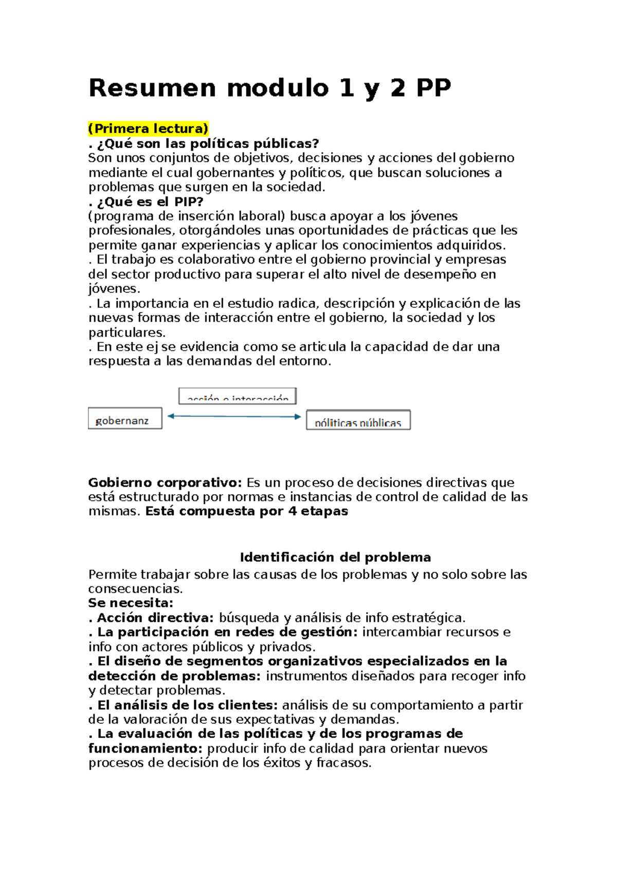 Resumen de Módulos 1 y 2 en Políticas Públicas (PP) - Studocu