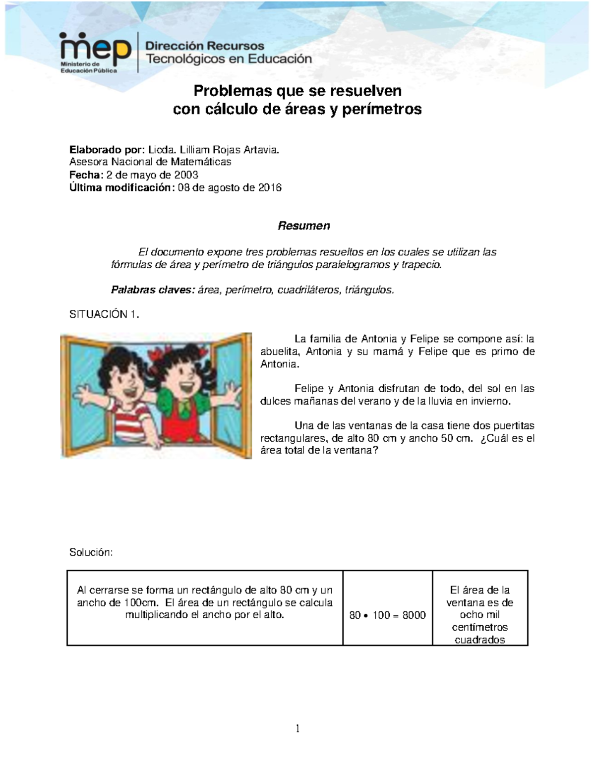 Problem area-peri - Ejercicios de matemáticas - Problemas que se ...