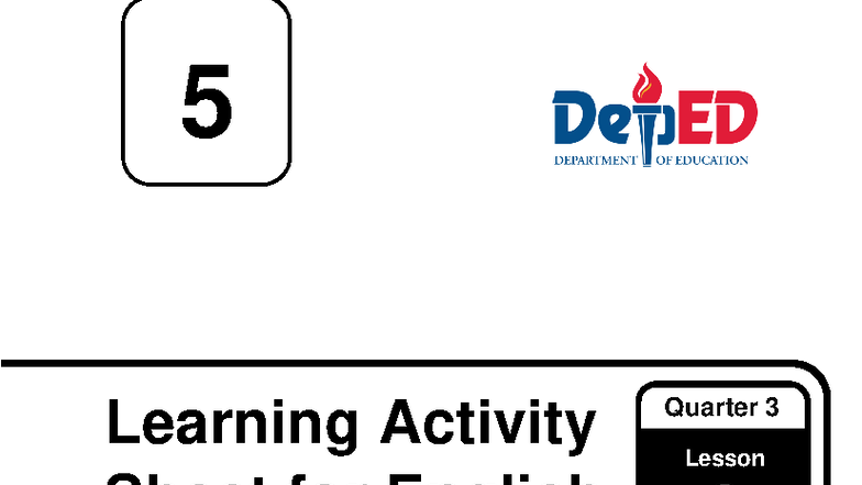 Q3 LAS English 5: Lesson 8 - Exploring Visual Elements - Studocu