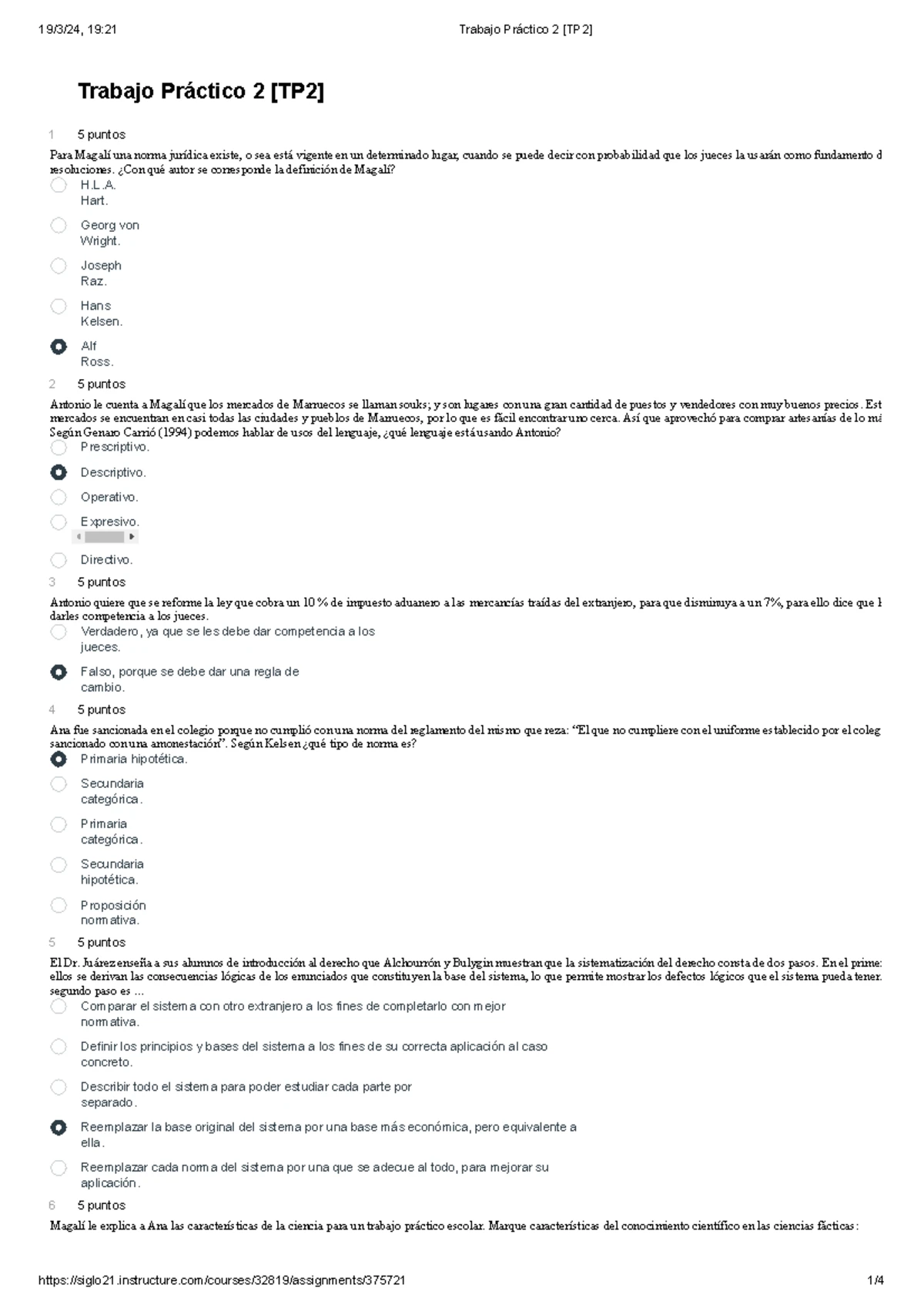 Trabajo Práctico 2 [TP2]: Introducción al Derecho - Ejercicios y Respuestas - Studocu