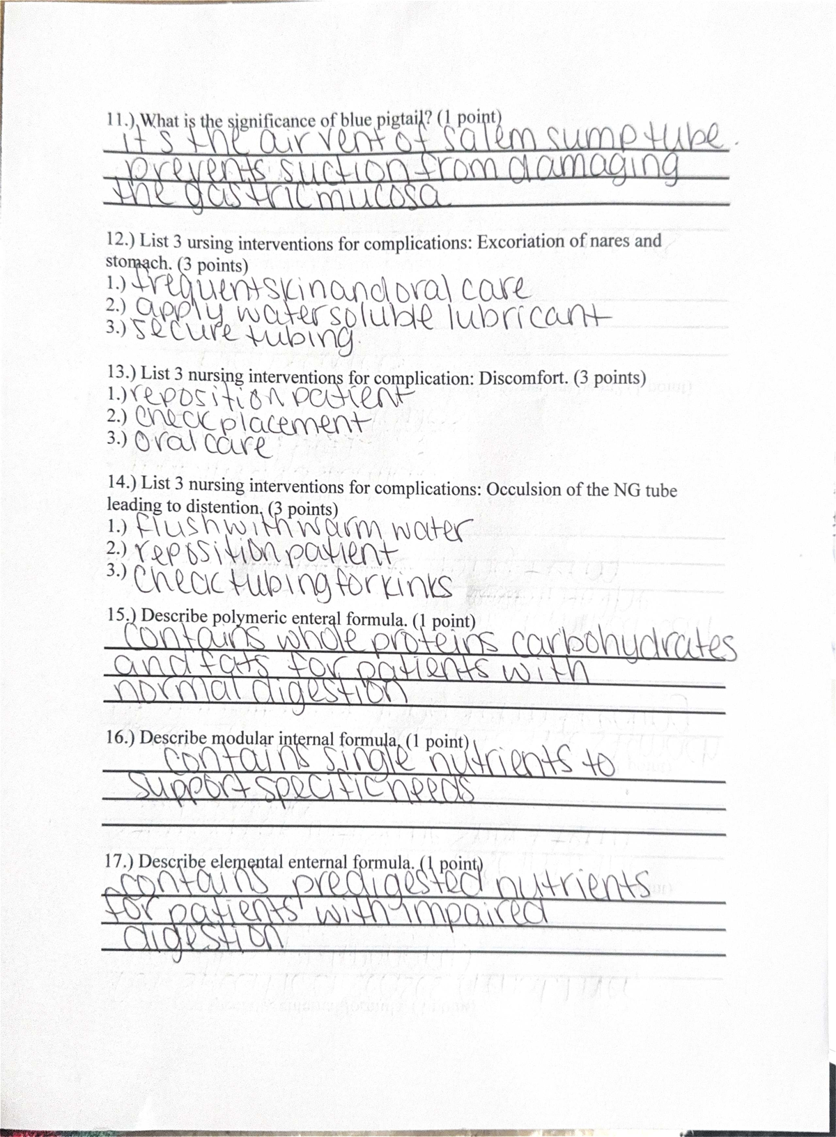 Fundamentals Notes: Nursing Interventions & Tube Types (Course ...