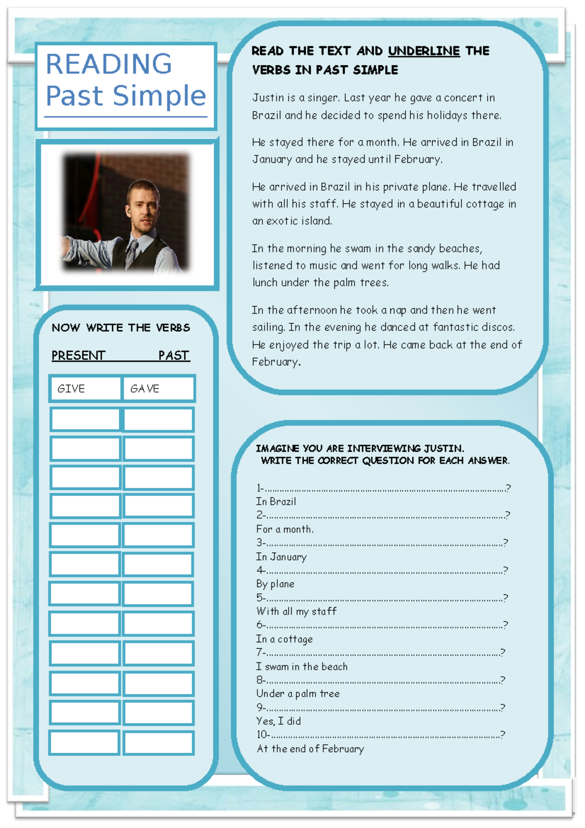 Past Simple Verbs & Question Formation Exercise (ENG 101) - Studocu