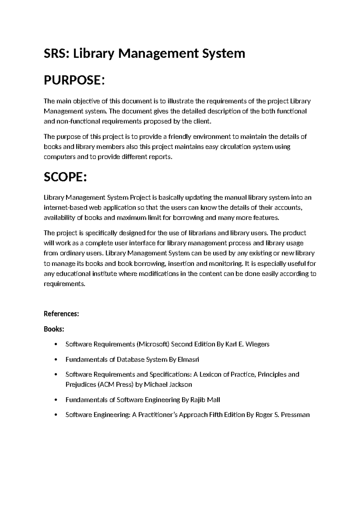 SRS library - IPU practice materuials - SRS: Library Management System ...