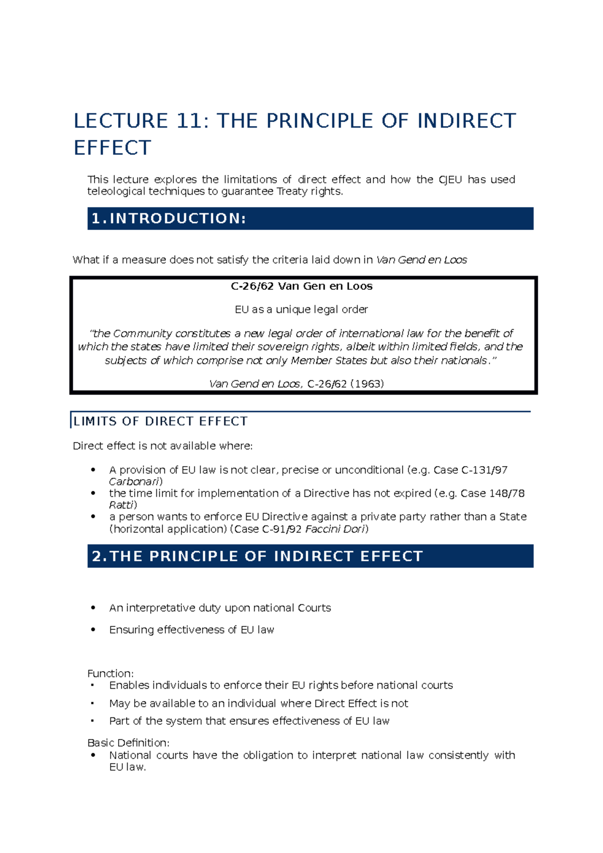 Lec 11- Indirect Effect - LECTURE 11: THE PRINCIPLE OF INDIRECT EFFECT ...