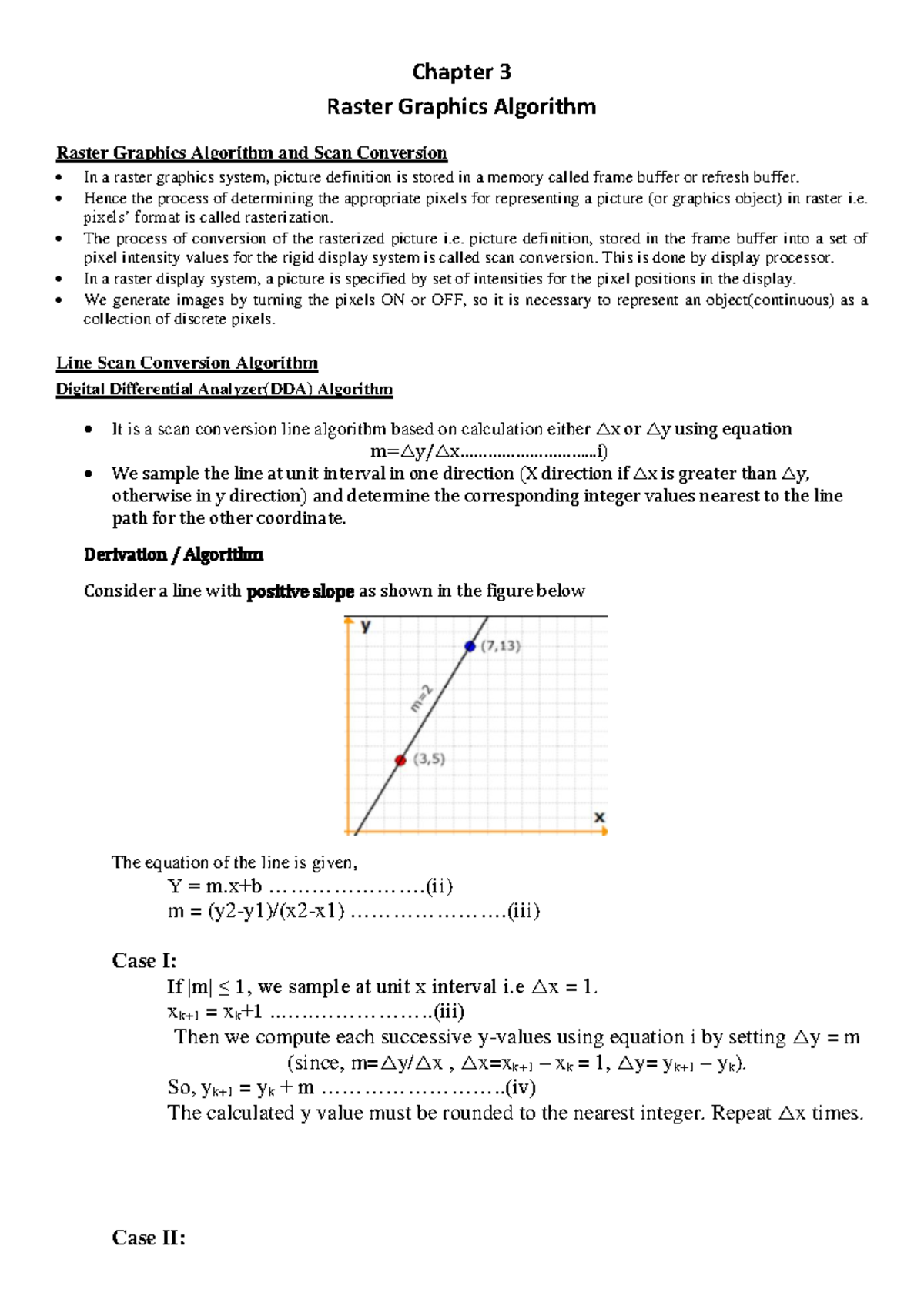 Chapter 3: Raster Graphics & Scan Conversion Algorithms - Studocu