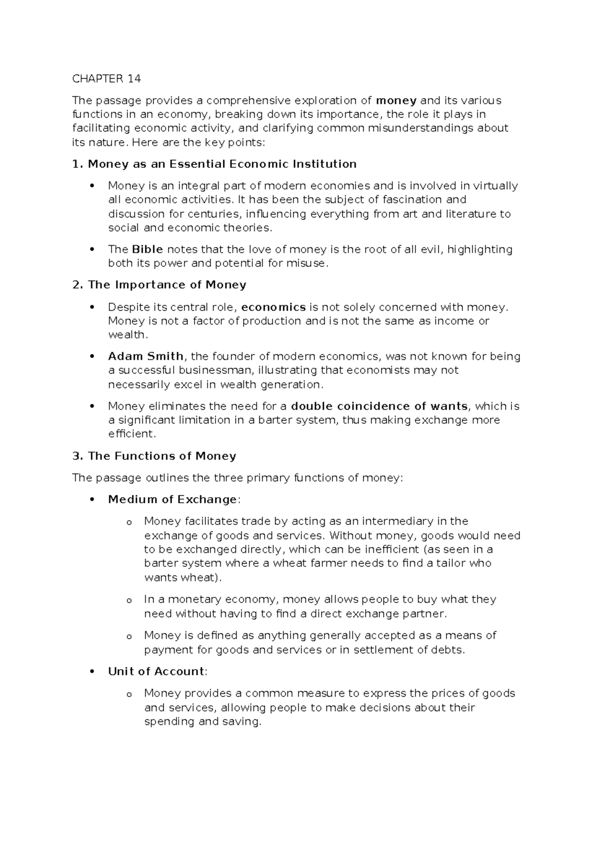 Monetary Sector Overview: Functions, Demand, and Policy (ECO 101) - Studocu