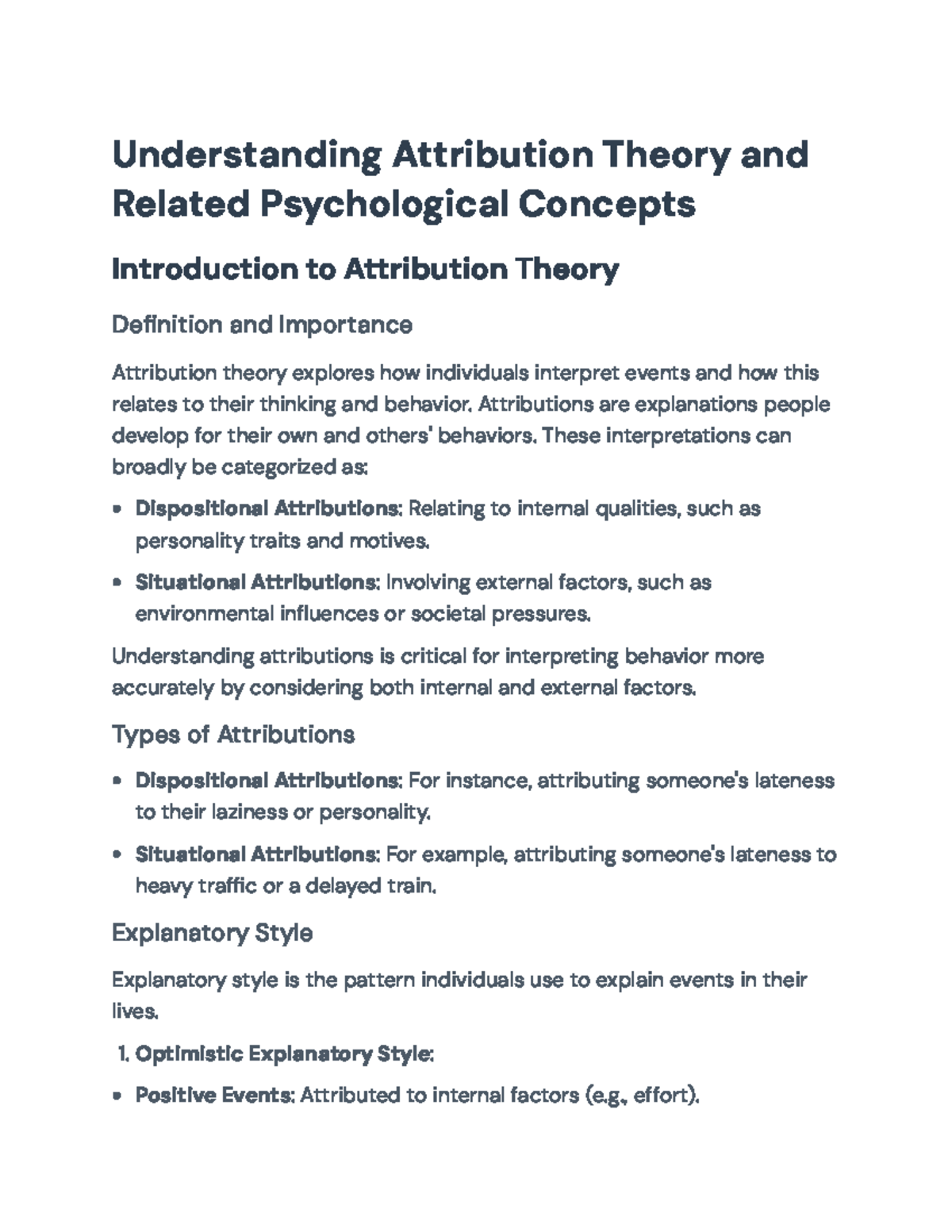 Understanding Attribution Theory and Its Psychological Concepts (PSY ...