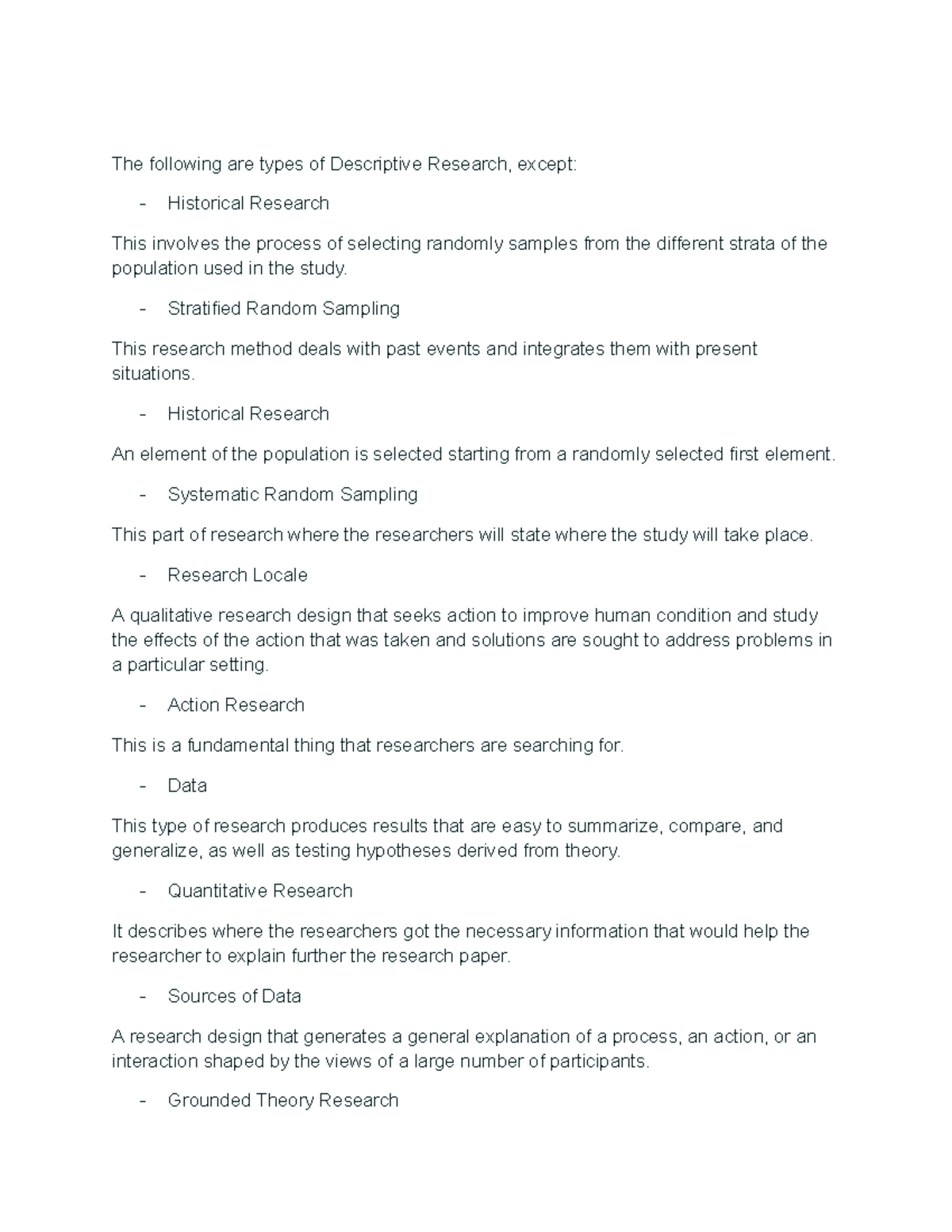 RSCH 2122 Descriptive Research Methods and Data Collection Procedures ...