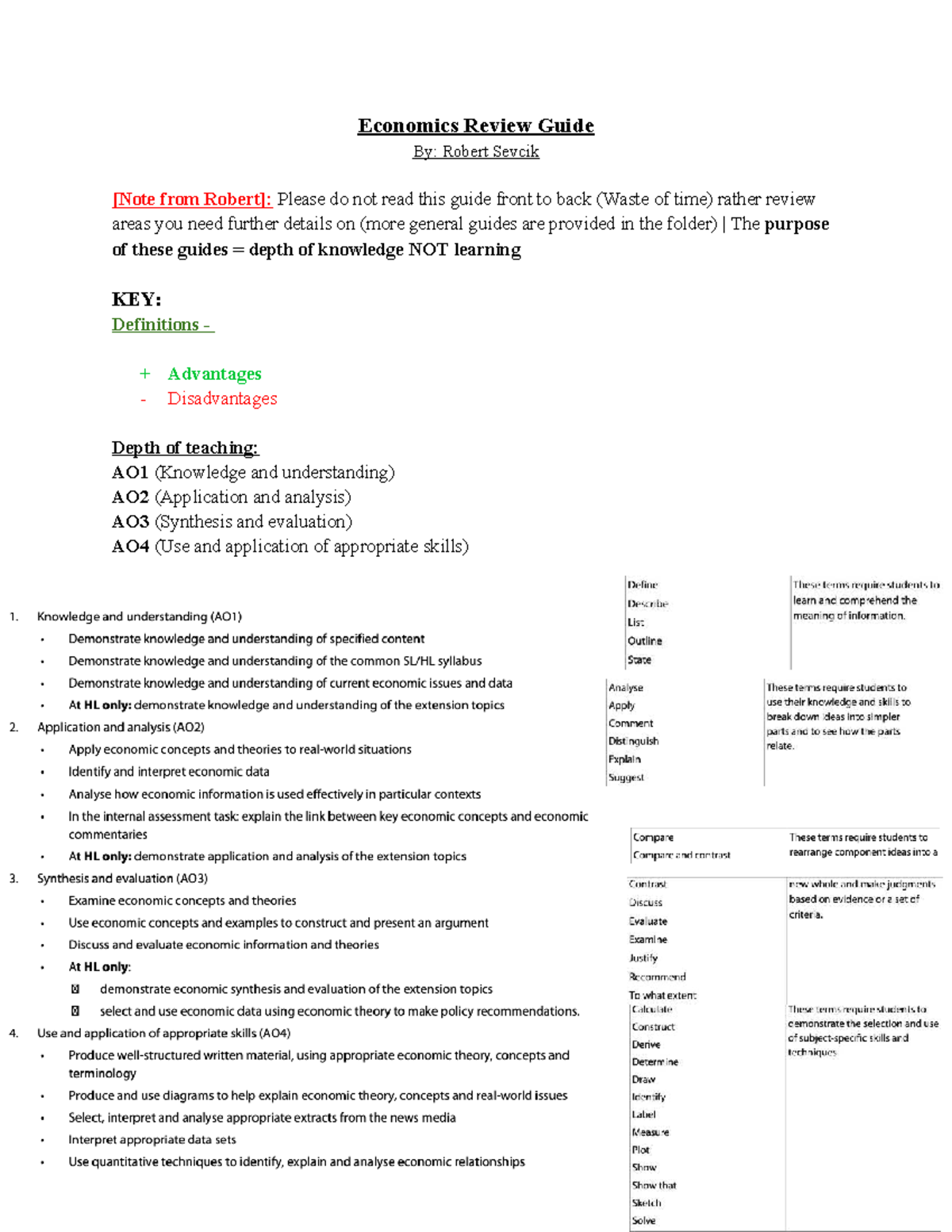 Unit 1 Economics Review Guide: Key Concepts and Methodologies - Studocu