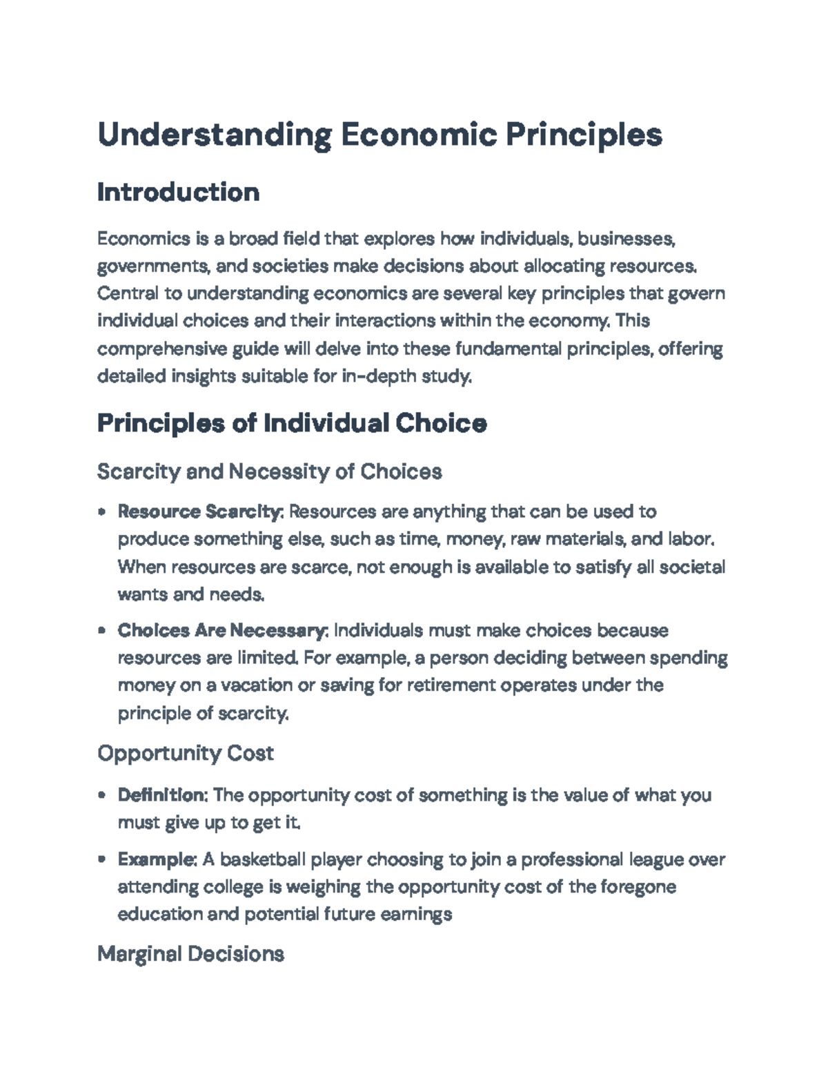 Understanding Economic Principles: A Comprehensive Guide to Choices ...