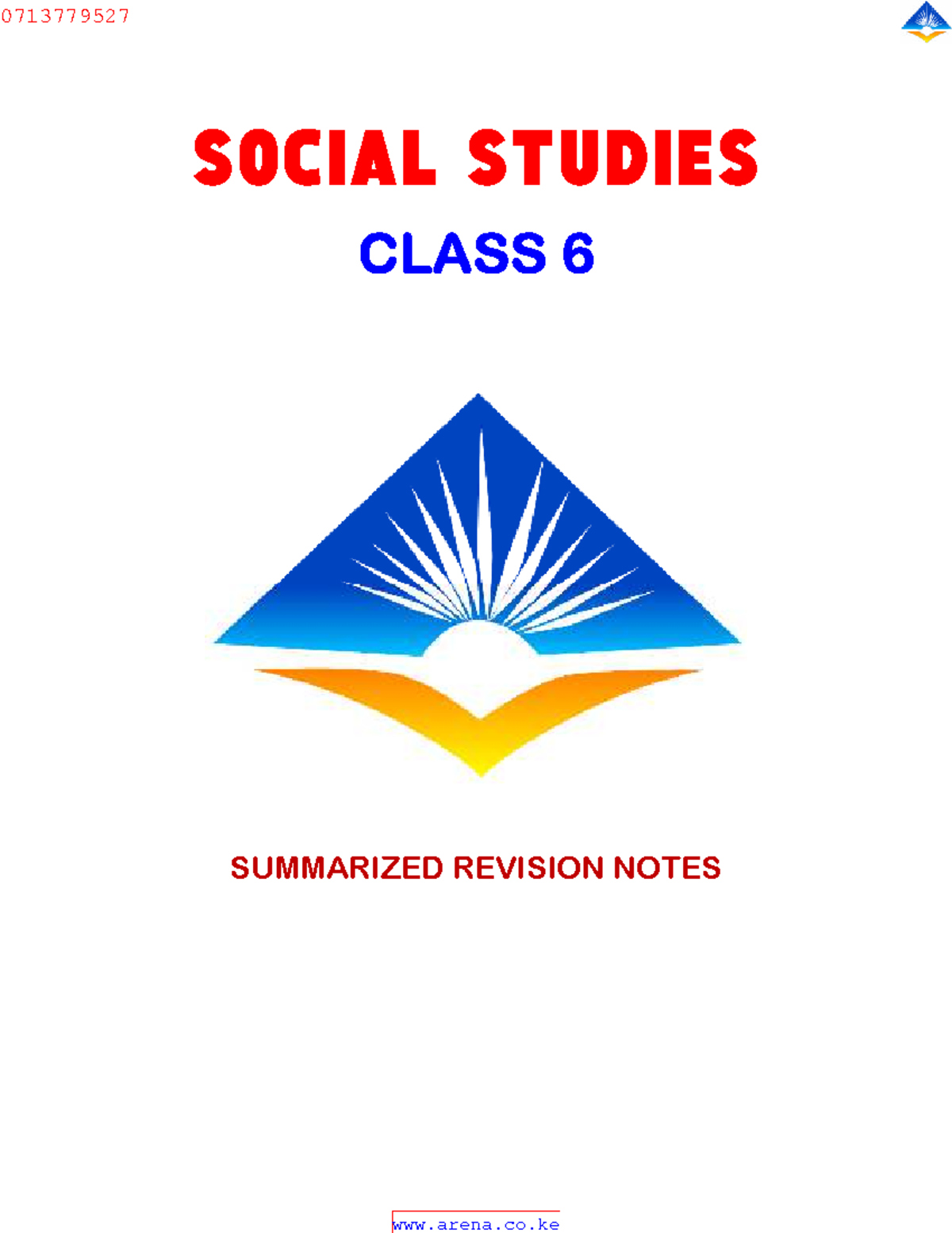 0713779527 SOCIAL STUDIES CLASS 6 REVISION NOTES ON PHYSICAL ...