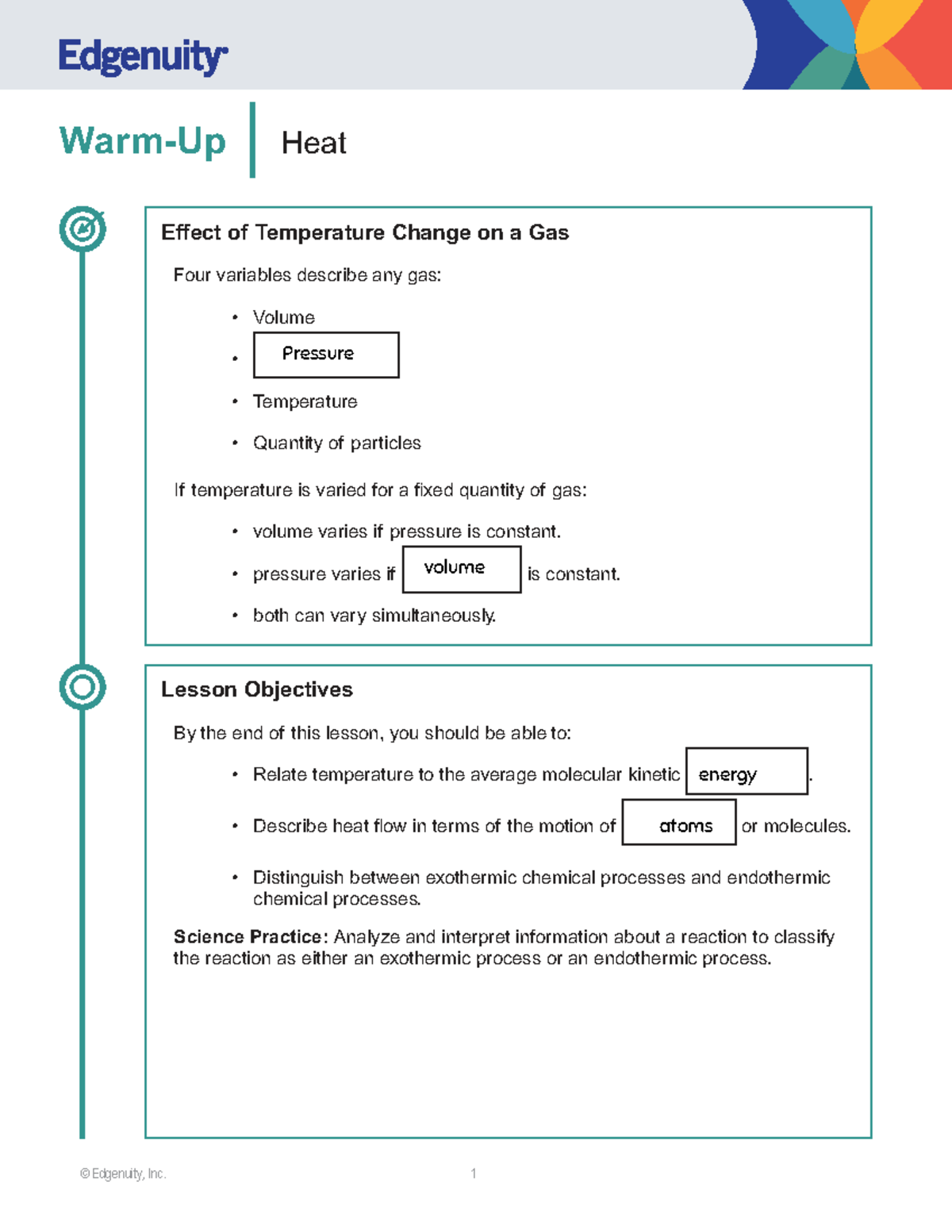 WK2 Heat Instruction: Understanding Thermal Energy and Heat Flow - Warm ...
