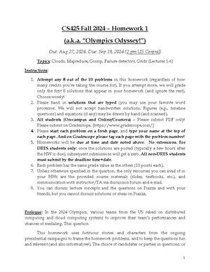 HW3 Solutions CS425 FA24 - HW3 Solutions: CS425 FA Recommended solutions for HW3 (FA24) are ...