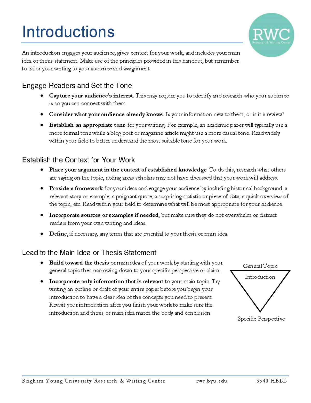ENG 3340: Crafting Effective Introductions for Academic Writing - Studocu