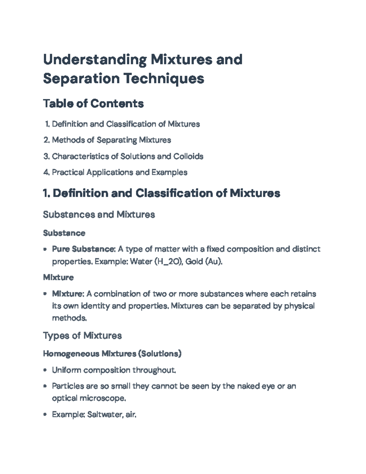Understanding Mixtures and Separation Techniques: A Comprehensive Guide ...
