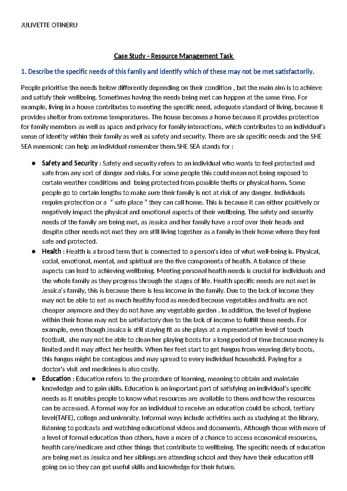 CAFS Resource Management Case Study: Year 11 Task 1 Analysis - Studocu