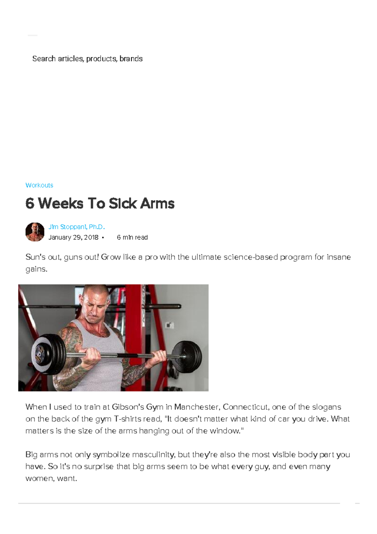 6 Weeks to Sick Arms Workout Plan (Fitness Course) - Studocu