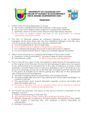 FAR Final Mock CPA Board Exam - for posting - COLLEGE OF ACCOUNTANCY ...