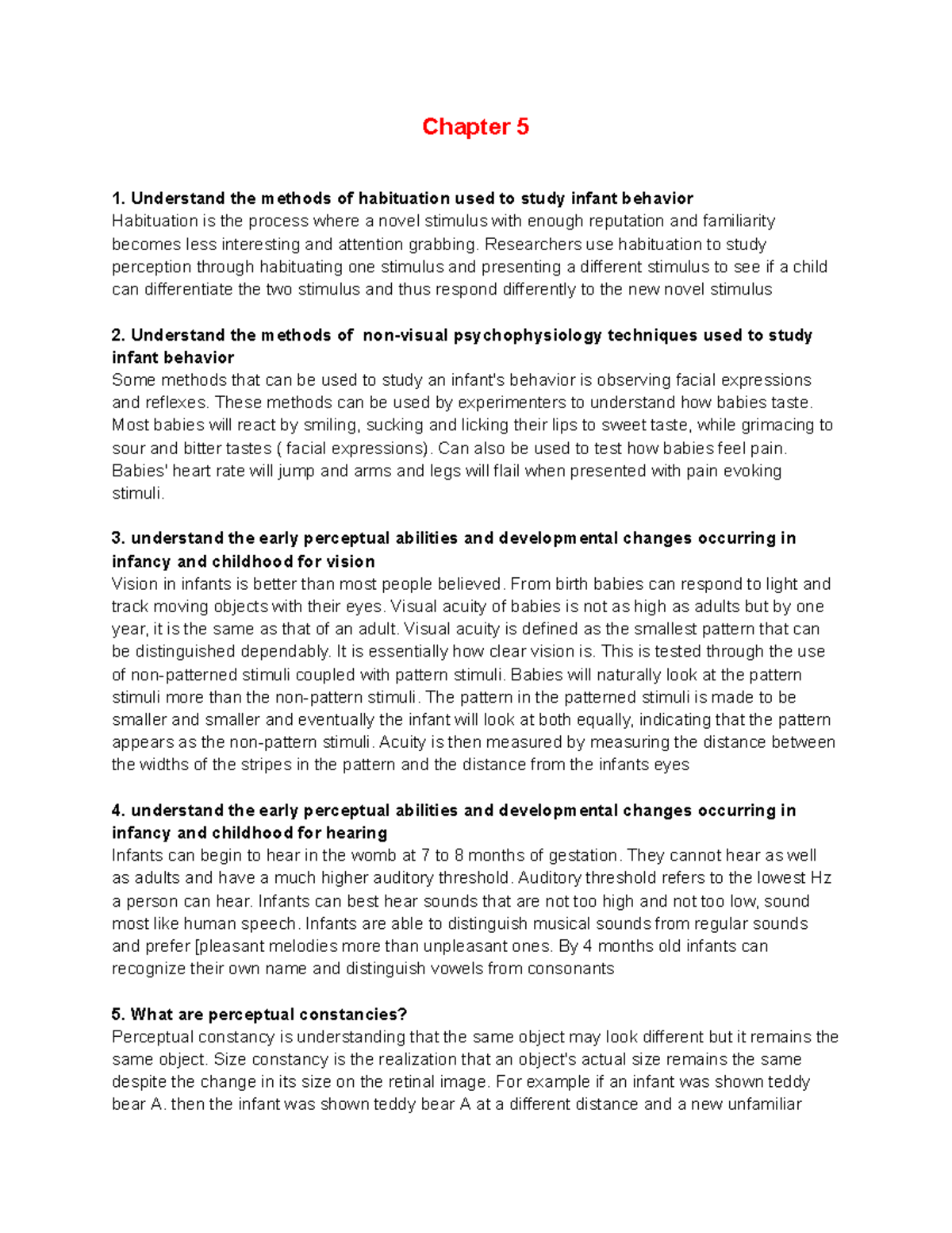 223 Study Guide 5-8: Key Concepts in Infant Behavior and Cognitive ...