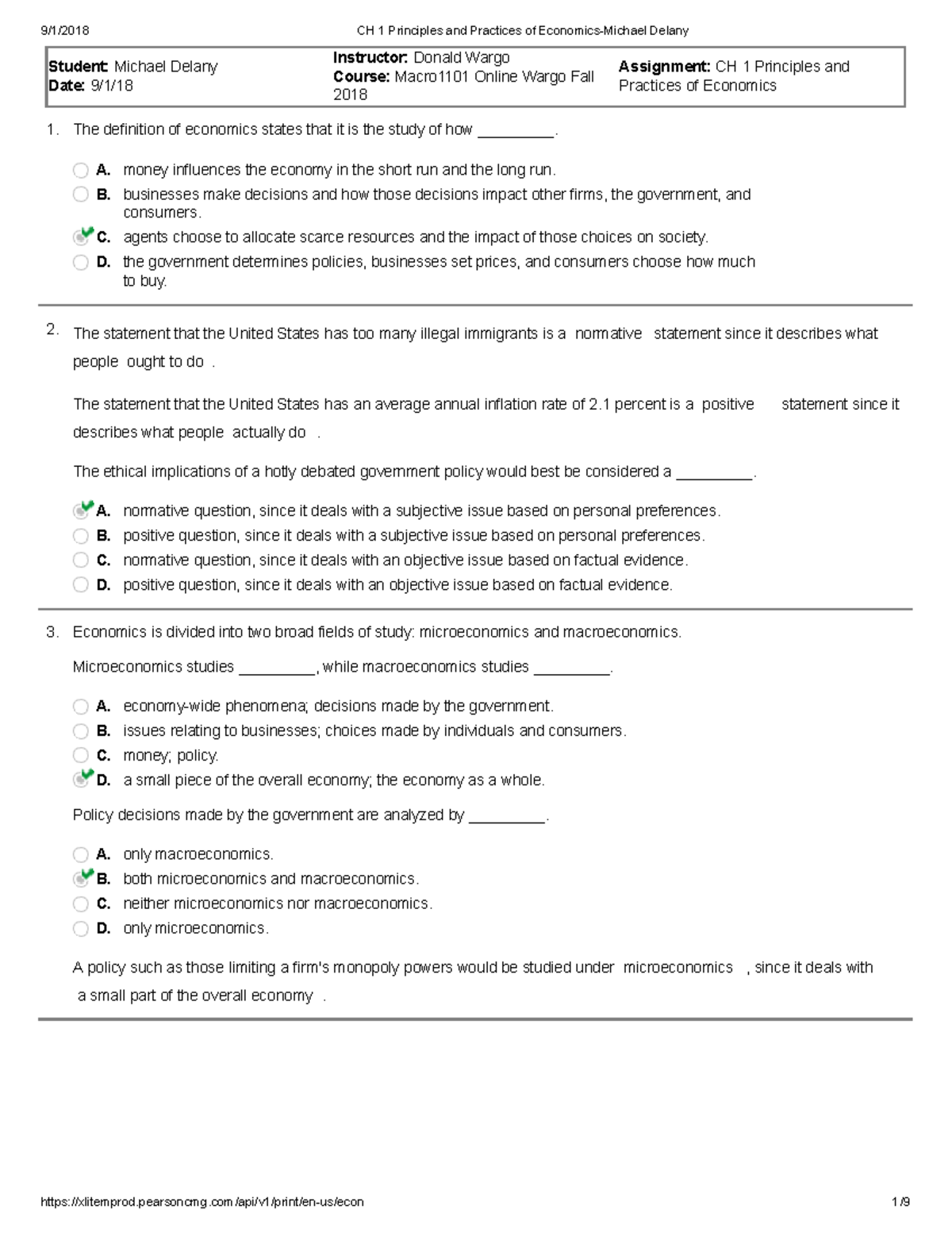 ECON1101 - Chapter 1 Economics Principles & Practices Discussion ...