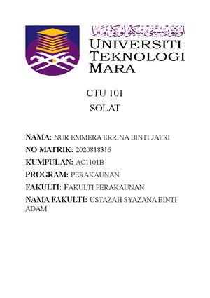 Handbook CTU101 - assigntment - ULASAN BUKU/ARTIKEL (30%) Pengenalan ...