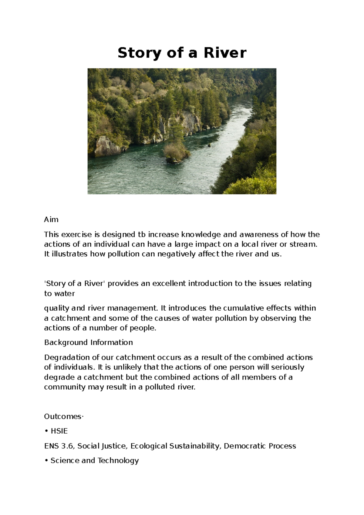HSIE ENS 3.6: The Impact of Pollution on Our River - Studocu