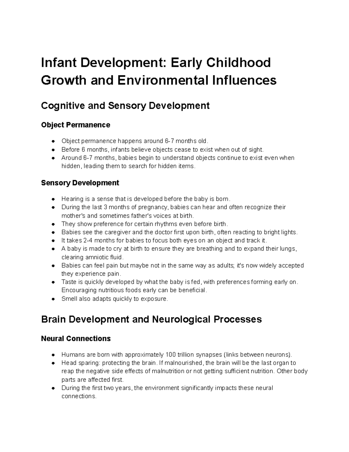 Infant Development (PSY 101): Growth, Environment & Cognitive Skills ...