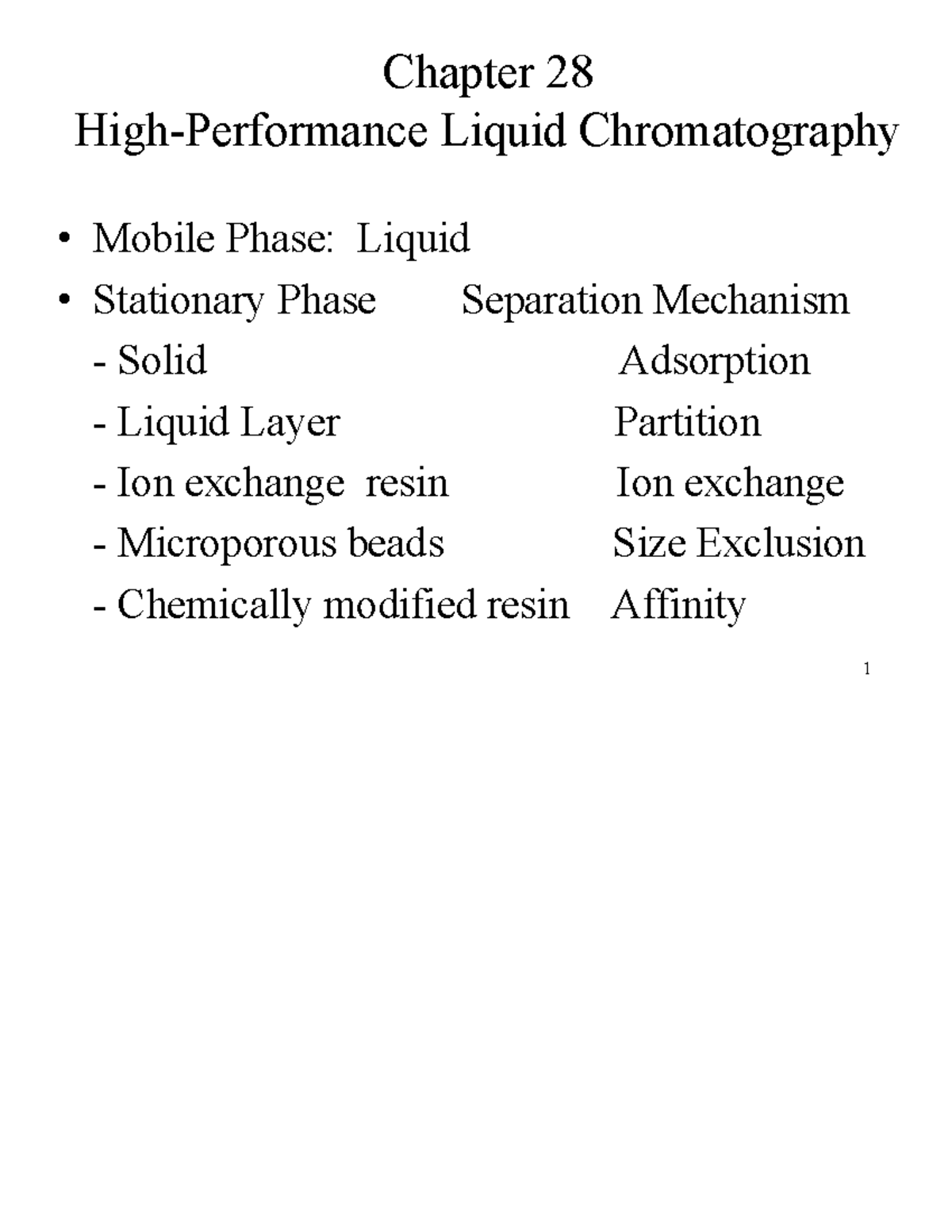 Chapter 28 HPLC: Liquid Chromatography Techniques and Mechanisms - Studocu