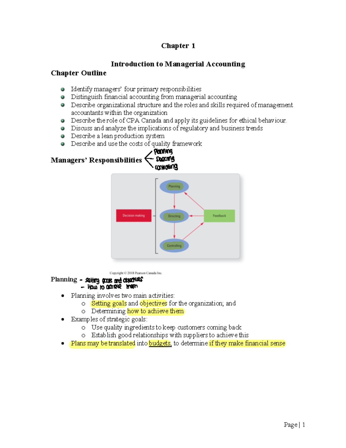 Chapter 1 - Complete Managerial Accounting Notes (Course Code: MA101 ...