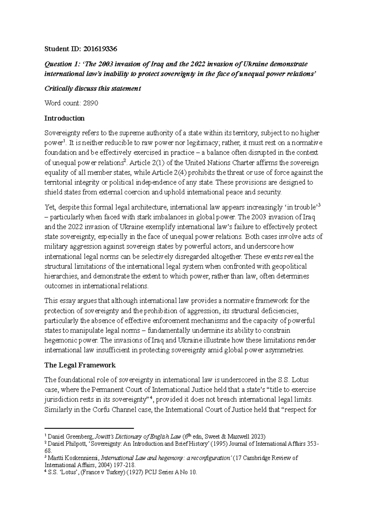 International Essay Final: Analyzing Sovereignty in Iraq and Ukraine ...