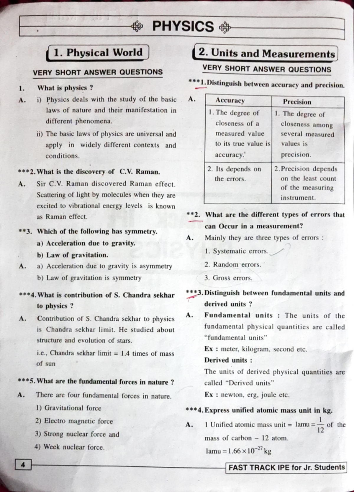 PHYSICS 1: Key Concepts and Very Short Answer Questions (Feb 20, 2023 ...