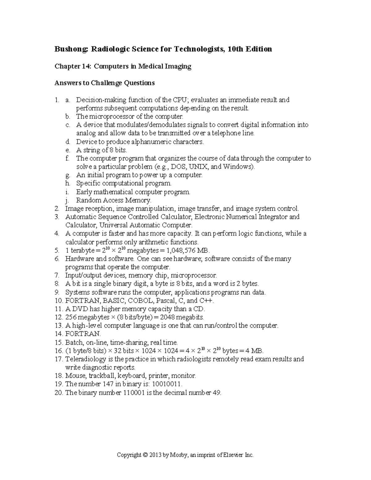 Bushong: Radiologic Science for Technologists, 10th Ed. Ch. 14 ...