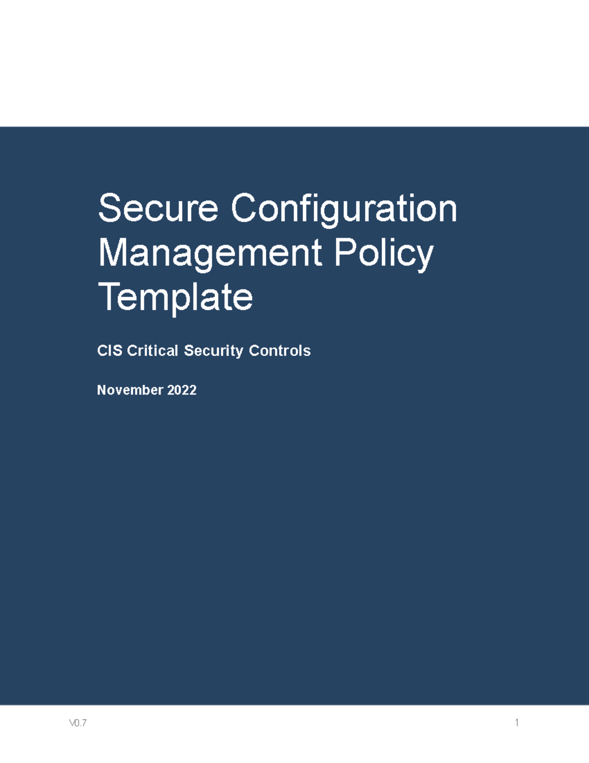 CIS Control 4 - Secure Configuration Management Policy Template - Studocu