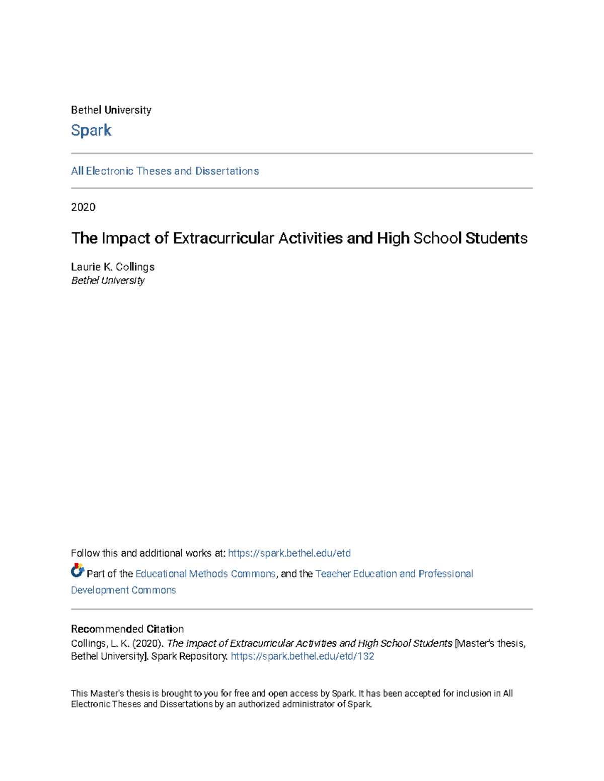 The Impact of Extracurricular Activities on High School Students: A ...