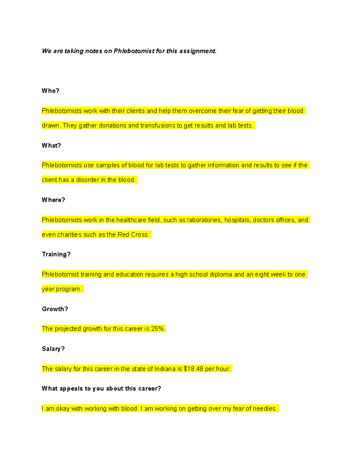 PHL 101: Phlebotomy Overview and Career Insights Notes - Studocu