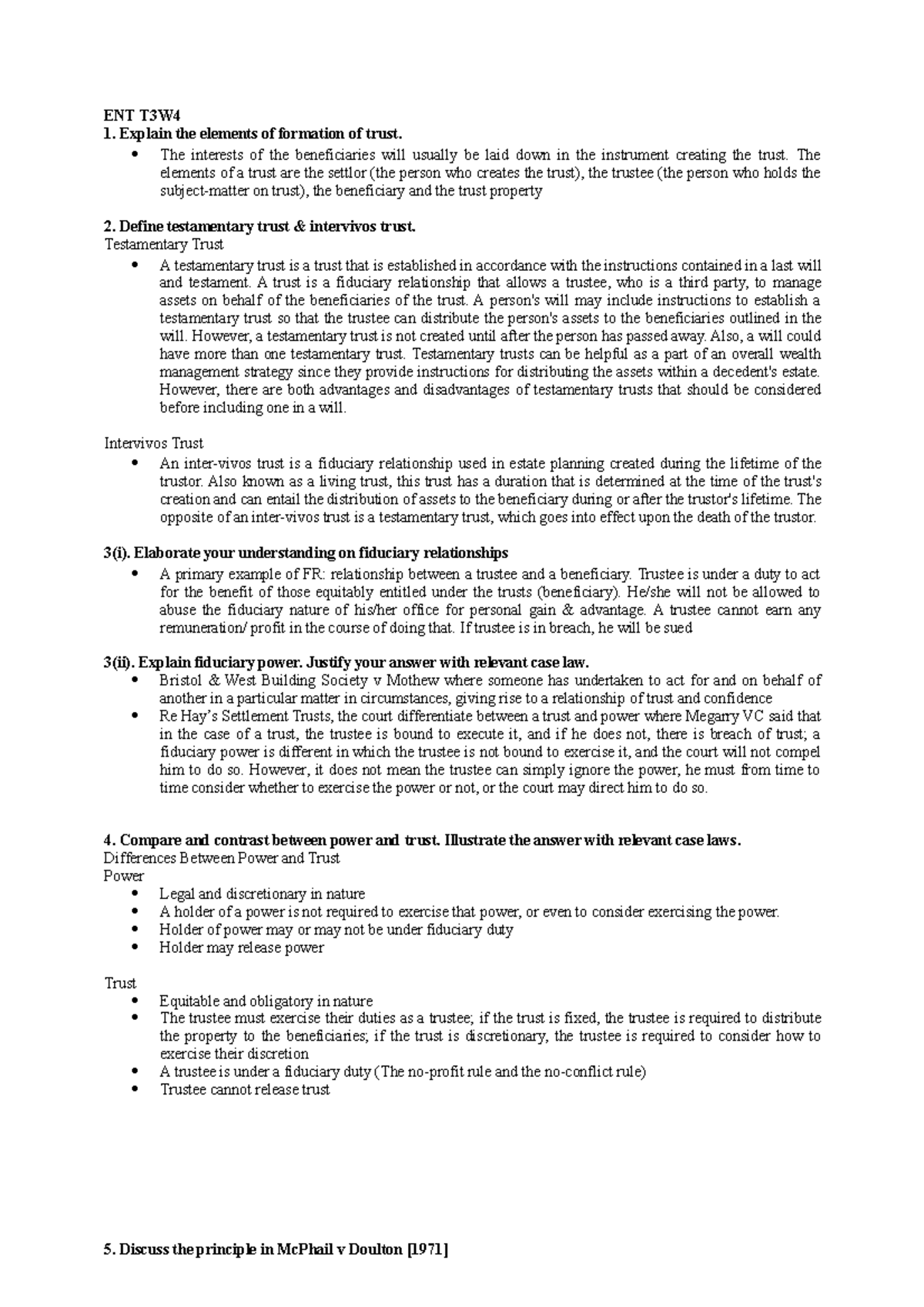 ENT T3W4 - Tutorial Equity and Trusts 3 Week 4 - MMU - Studocu