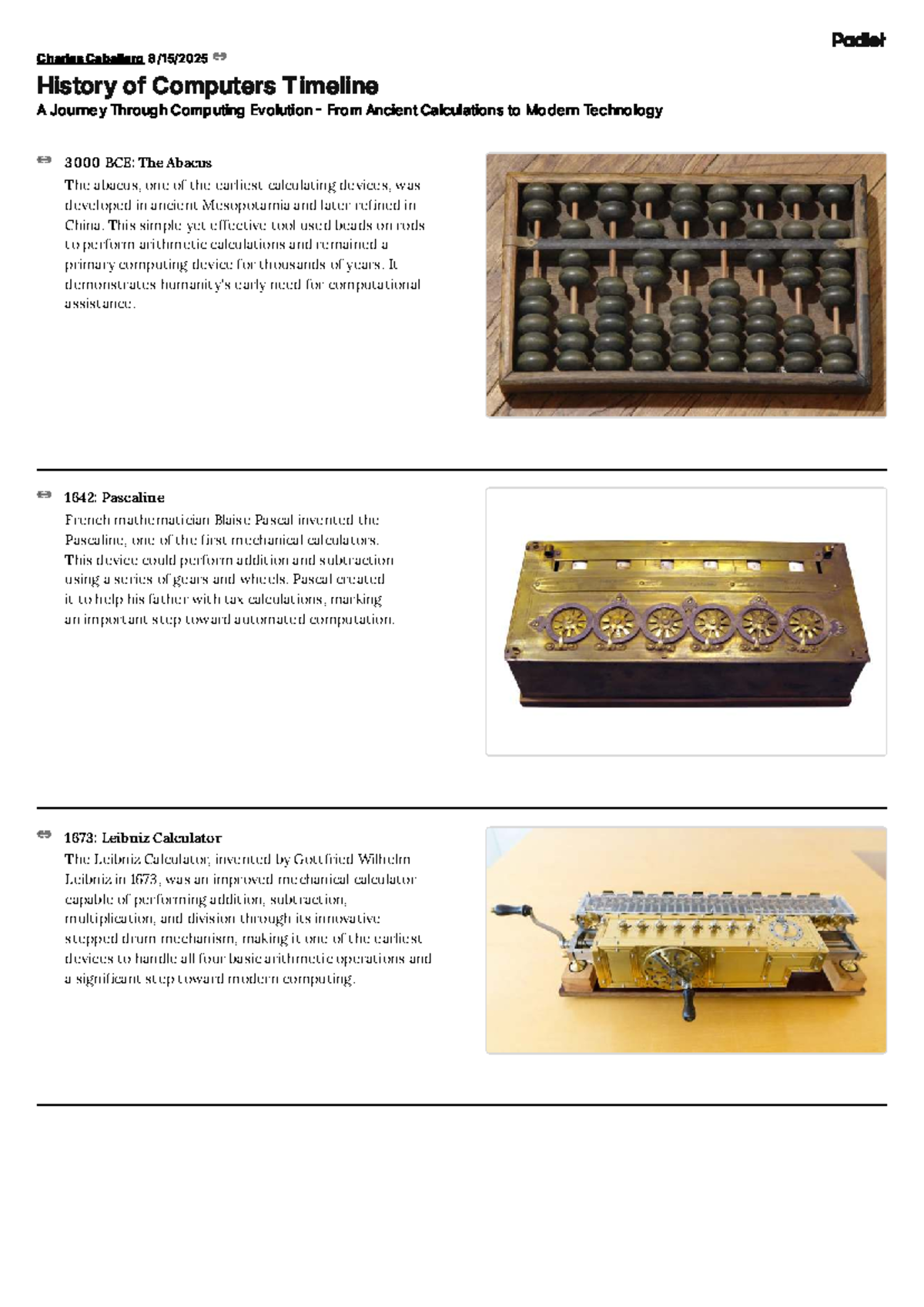 HIST 101: History of Computers Timeline - From Abacus to iPhone - Studocu
