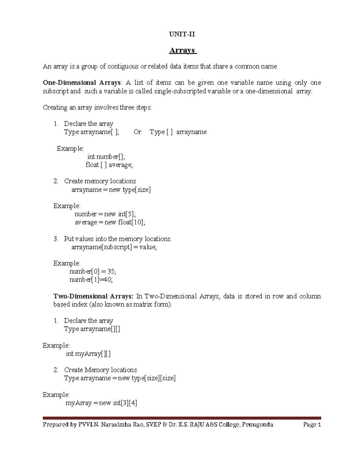 Arrays and Command Line Arguments: Concepts and Examples (CS101) - Studocu