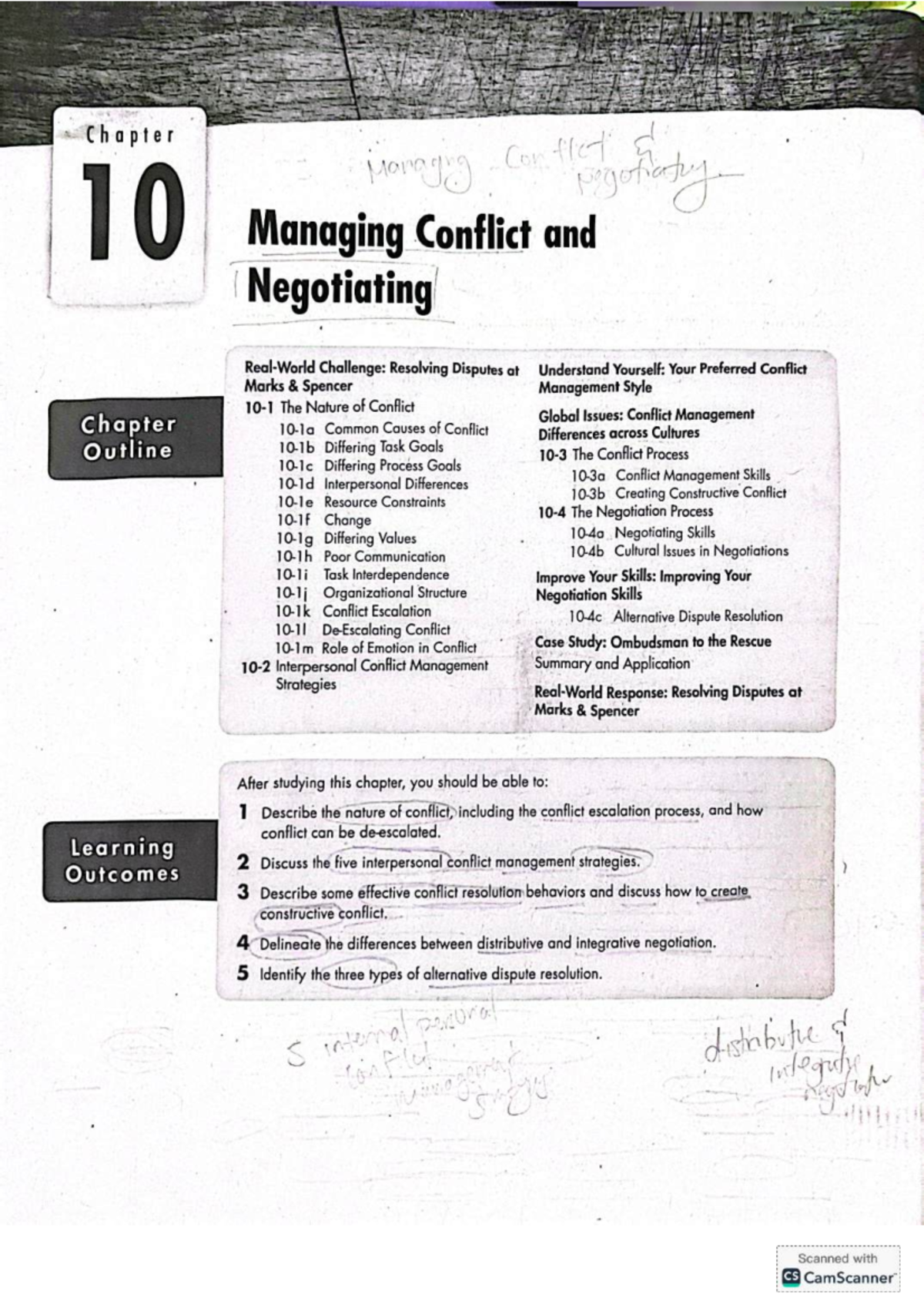 Chapter 10: Managing Conflict and Negotiating Strategies in ...