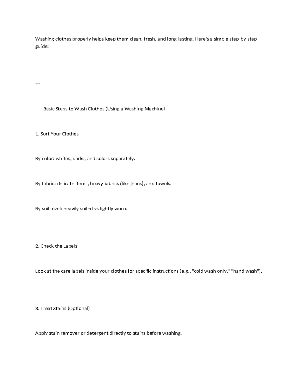Washing Clothes Guide: Basic Steps for Proper Care and Maintenance ...