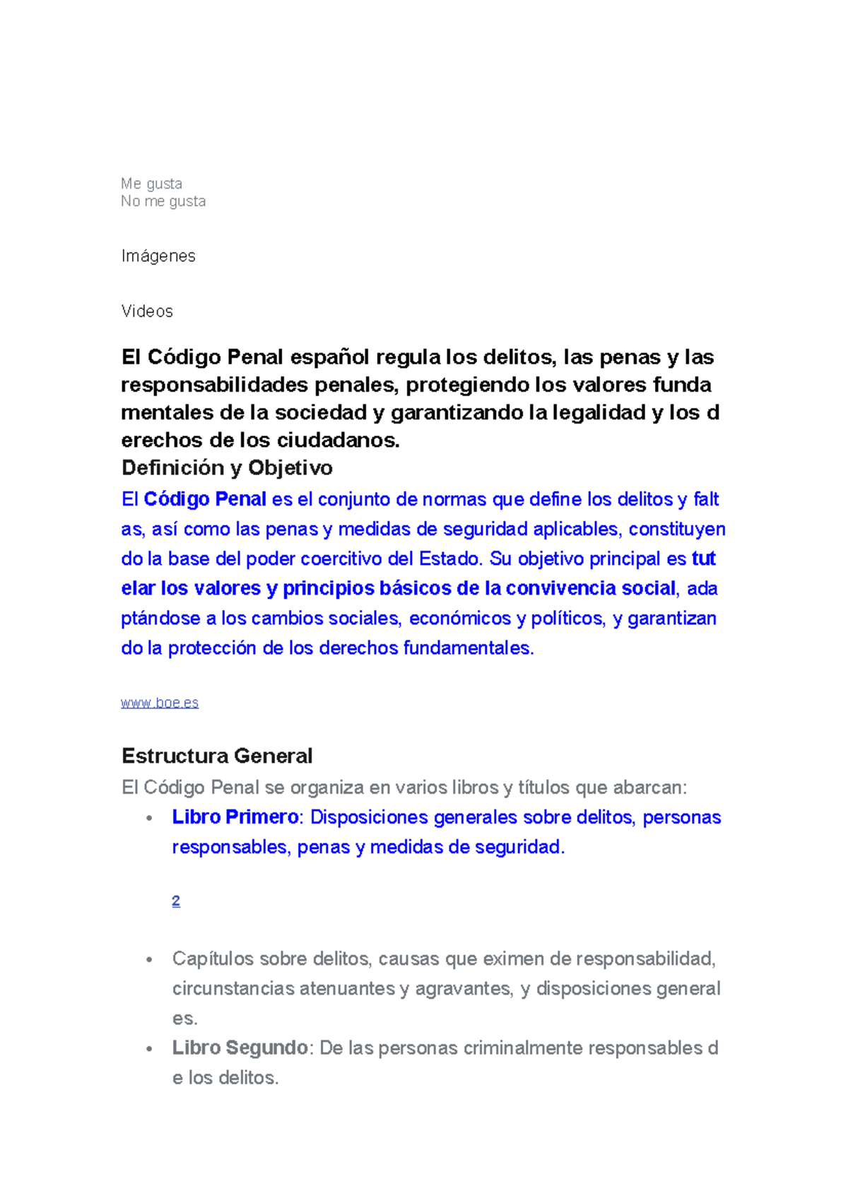 Resumen del Código Penal Español - Marco Legal 3 - Studocu