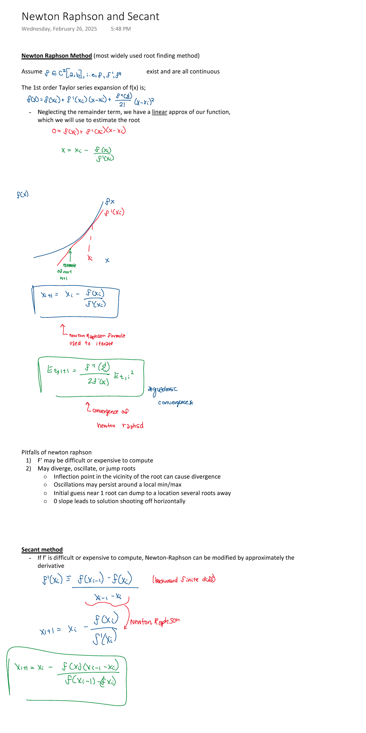 Newton Raphson and Secant - Newton Raphson Method (most widely used ...
