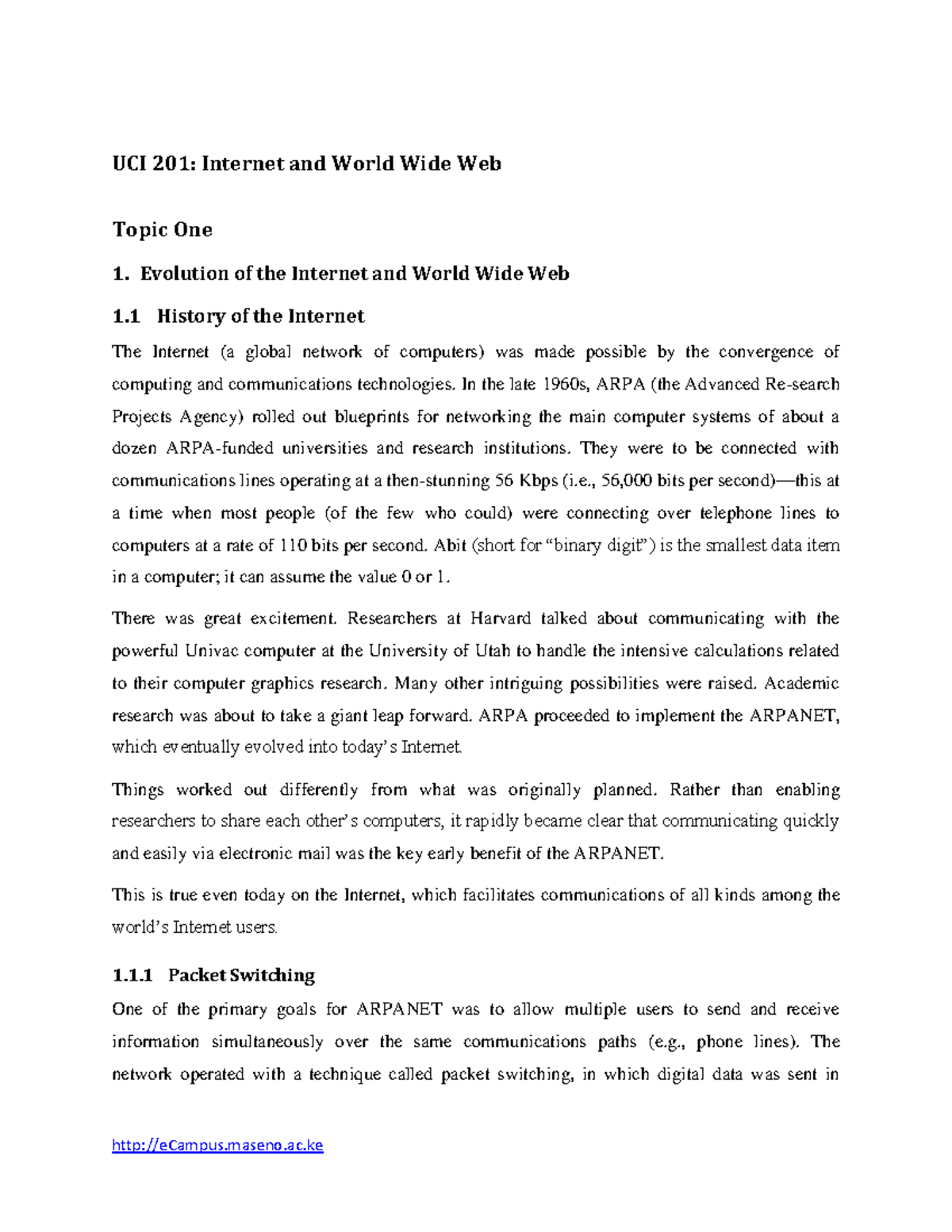 UCI 201 Final Exam Notes: Internet and World Wide Web Overview - Studocu