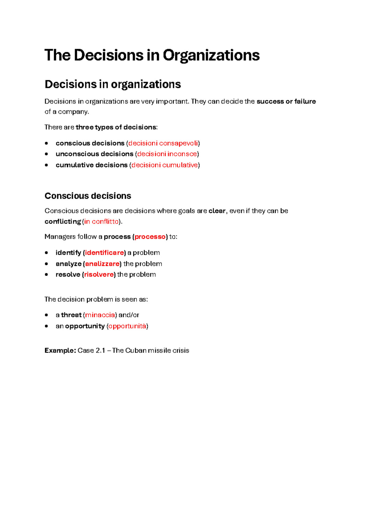 Organizational Decision-Making: Types, Processes, and Examples - Studocu
